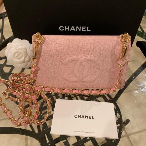 CHANEL | Bags | Chanel Iridescent Pink Wallet On Chain | Poshmark